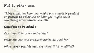 SCAMPER Technique of Creative Thinking | PPTX