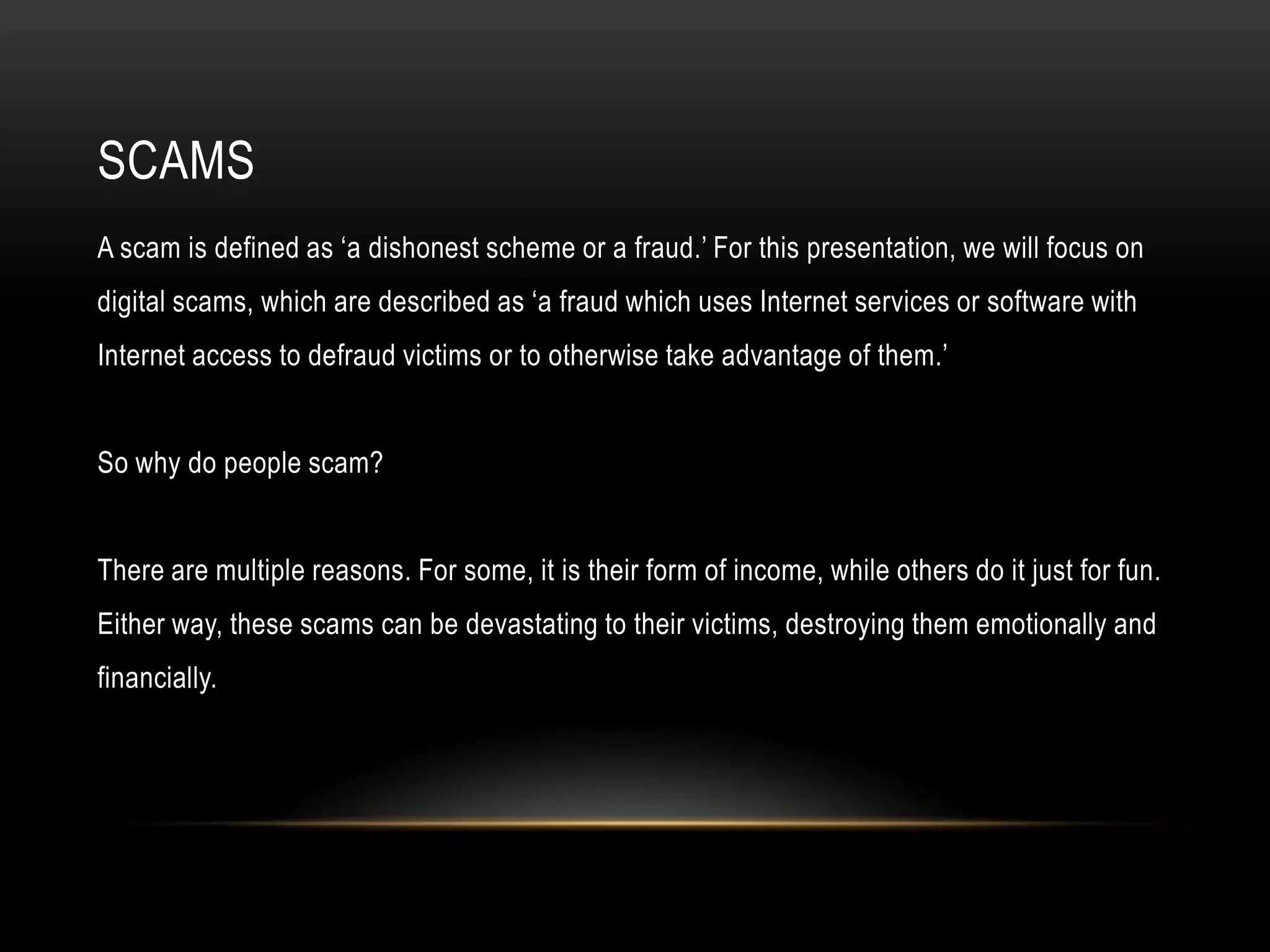 Scams | PPT