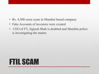 Scams in india 2012-2013 | PPTX