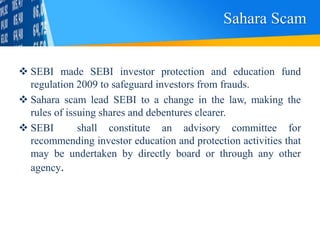 Scams in indian capital market and reforms based on that scams | PPTX