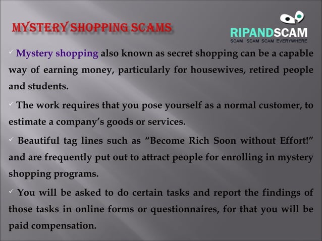 Scam types and its avoidance | PPT