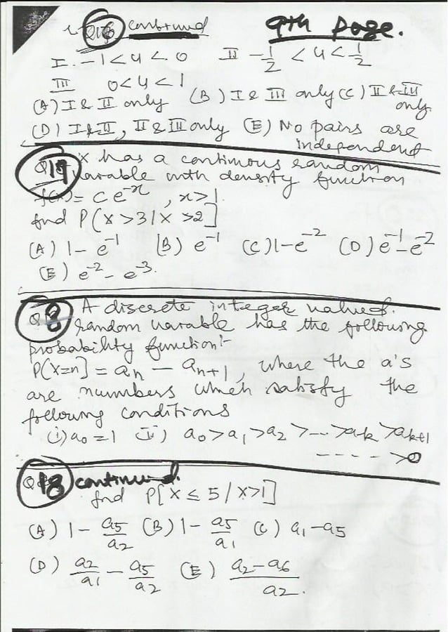 economicsmaentrance/ solutions ; answers ; // DSE // ISI// PROBABILITY DISTRIBUTIONS / /JNU ...