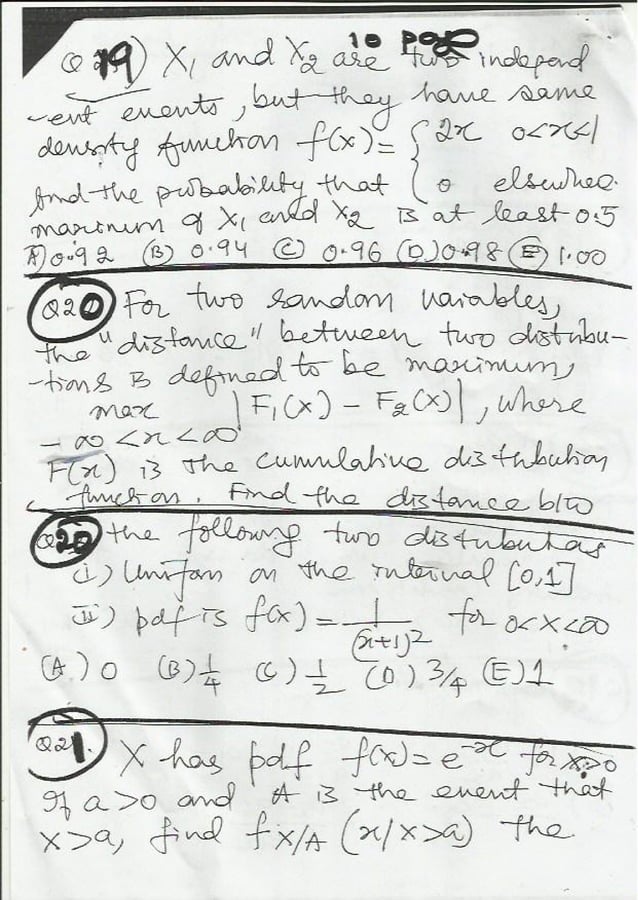 economicsmaentrance/ solutions ; answers ; // DSE // ISI// PROBABILITY DISTRIBUTIONS / /JNU ...