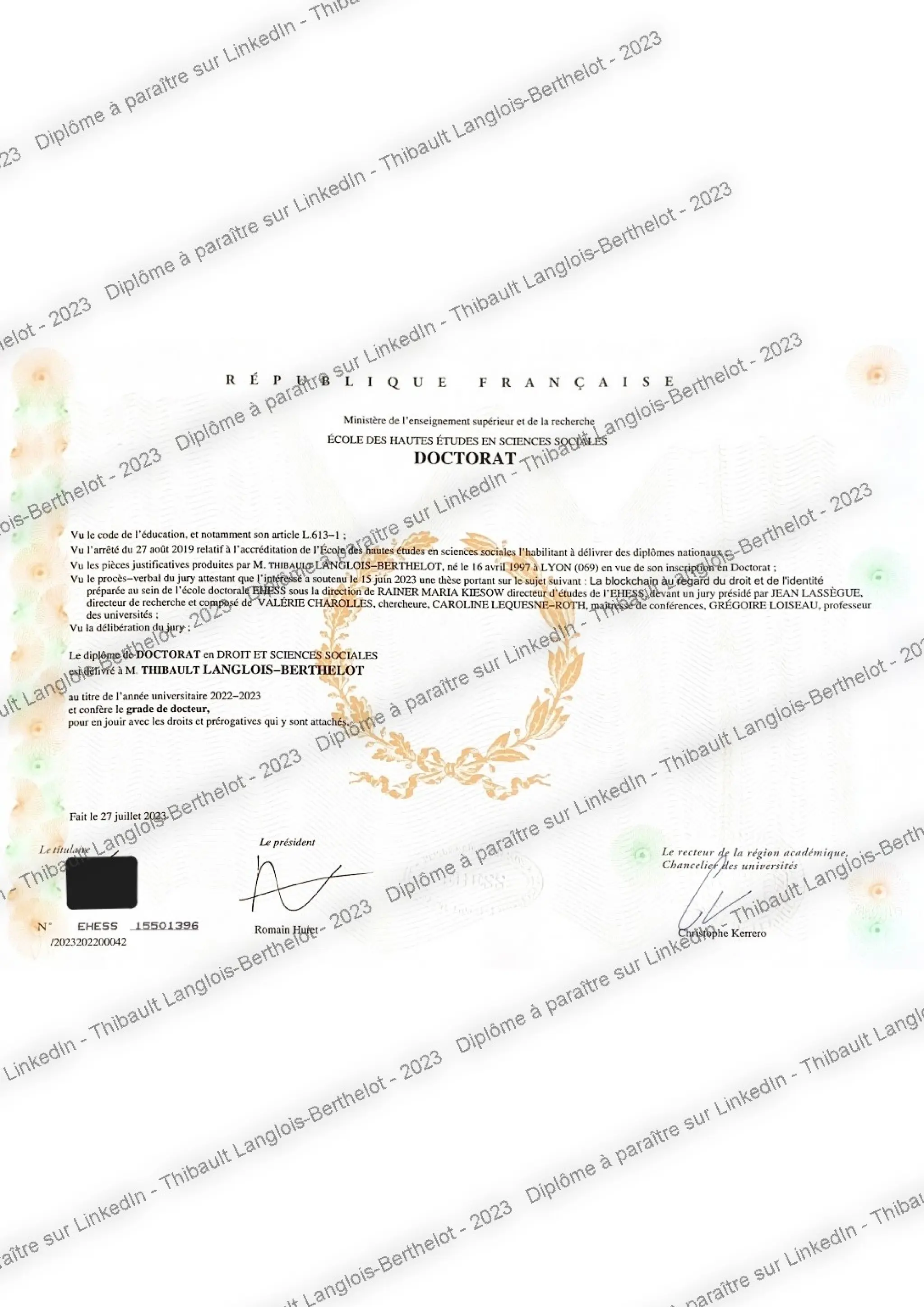 Law PhD Diploma | PDF