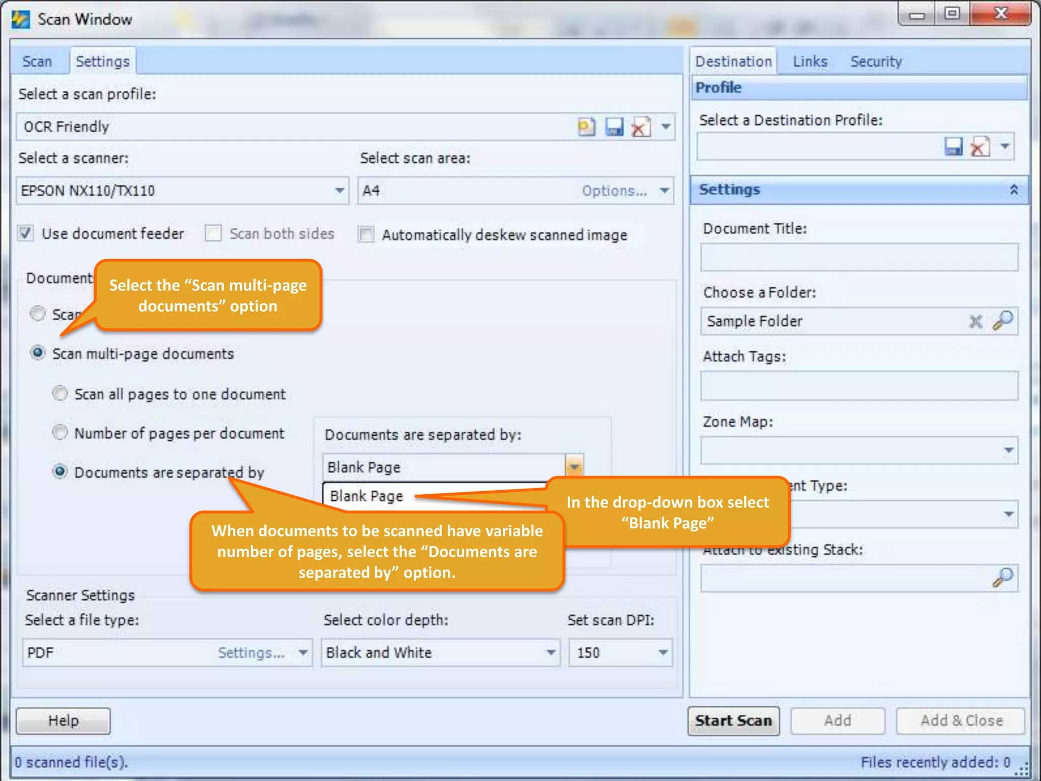 Scan multi-page documents using blankpage detection | PPSX | Computing | Technology & Computing