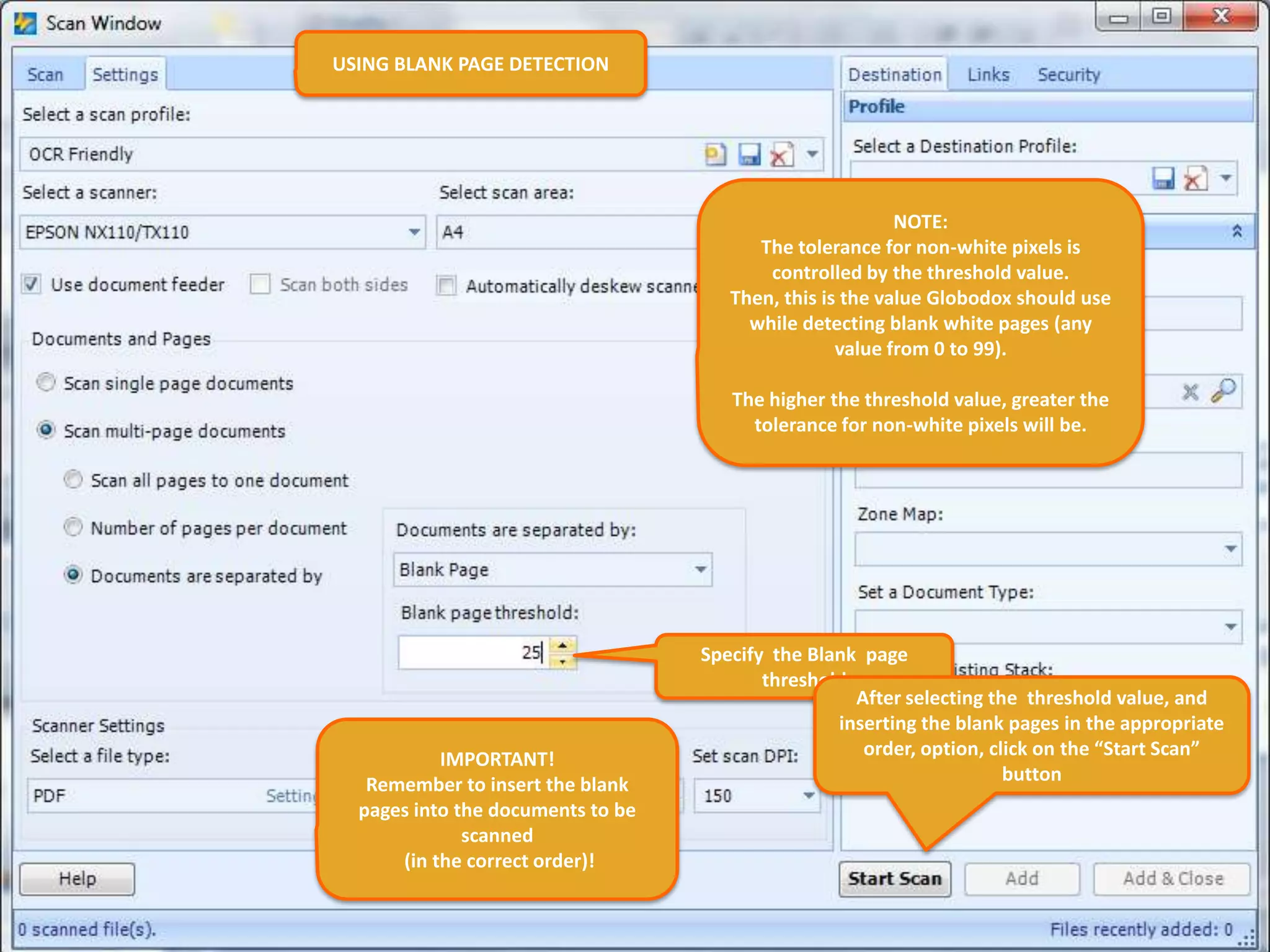 Scan multi-page documents using blankpage detection | PPSX | Computing | Technology & Computing