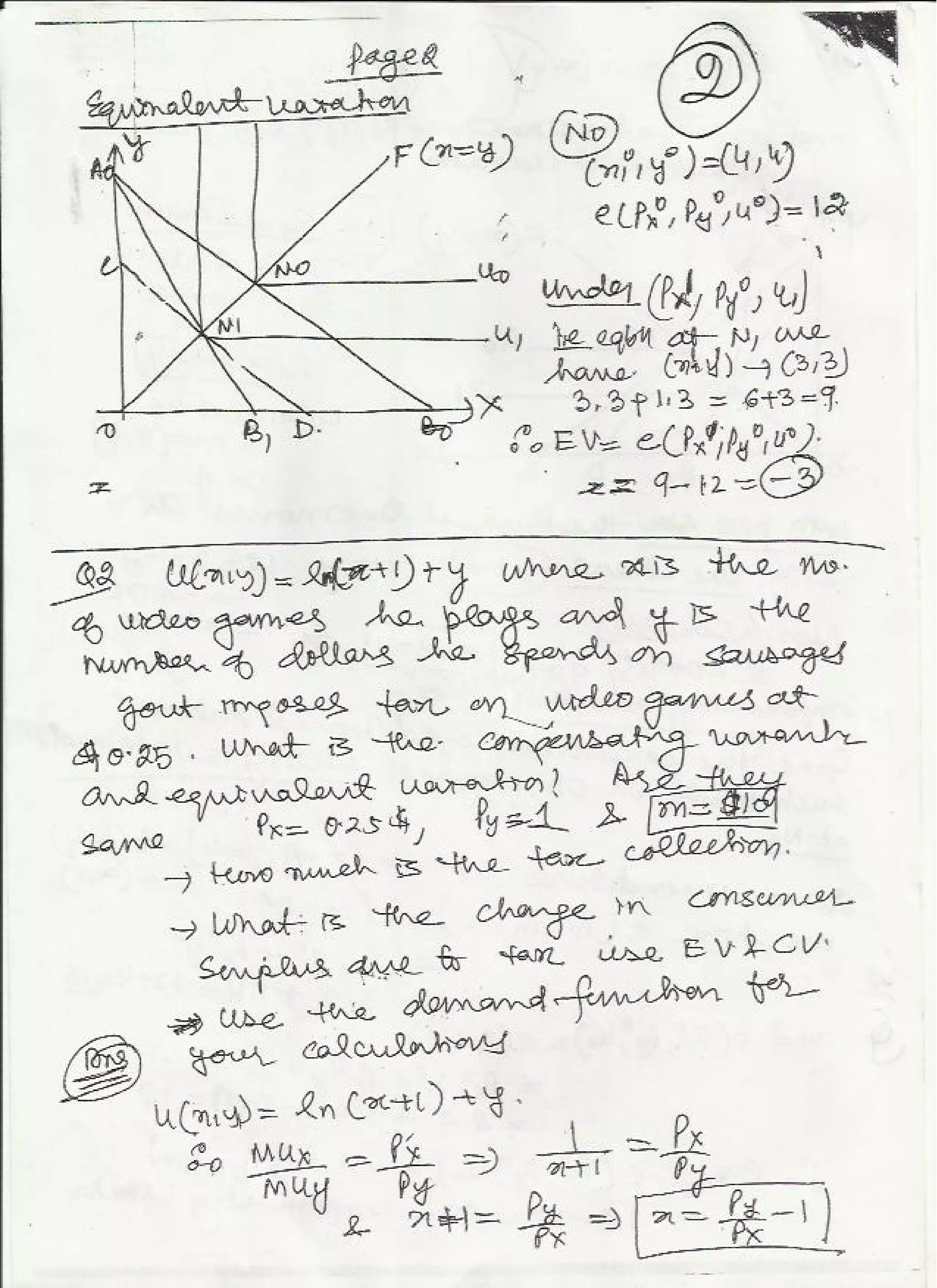 MA ECONOMICS ENTRANCE CONSUMER PREFRENCES PERFECT COMPLEMENTS ...