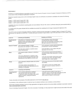 Cambridge Certificate of Proficiency in English (CPE) | PDF