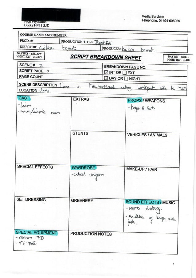 Script Breakdown | PDF