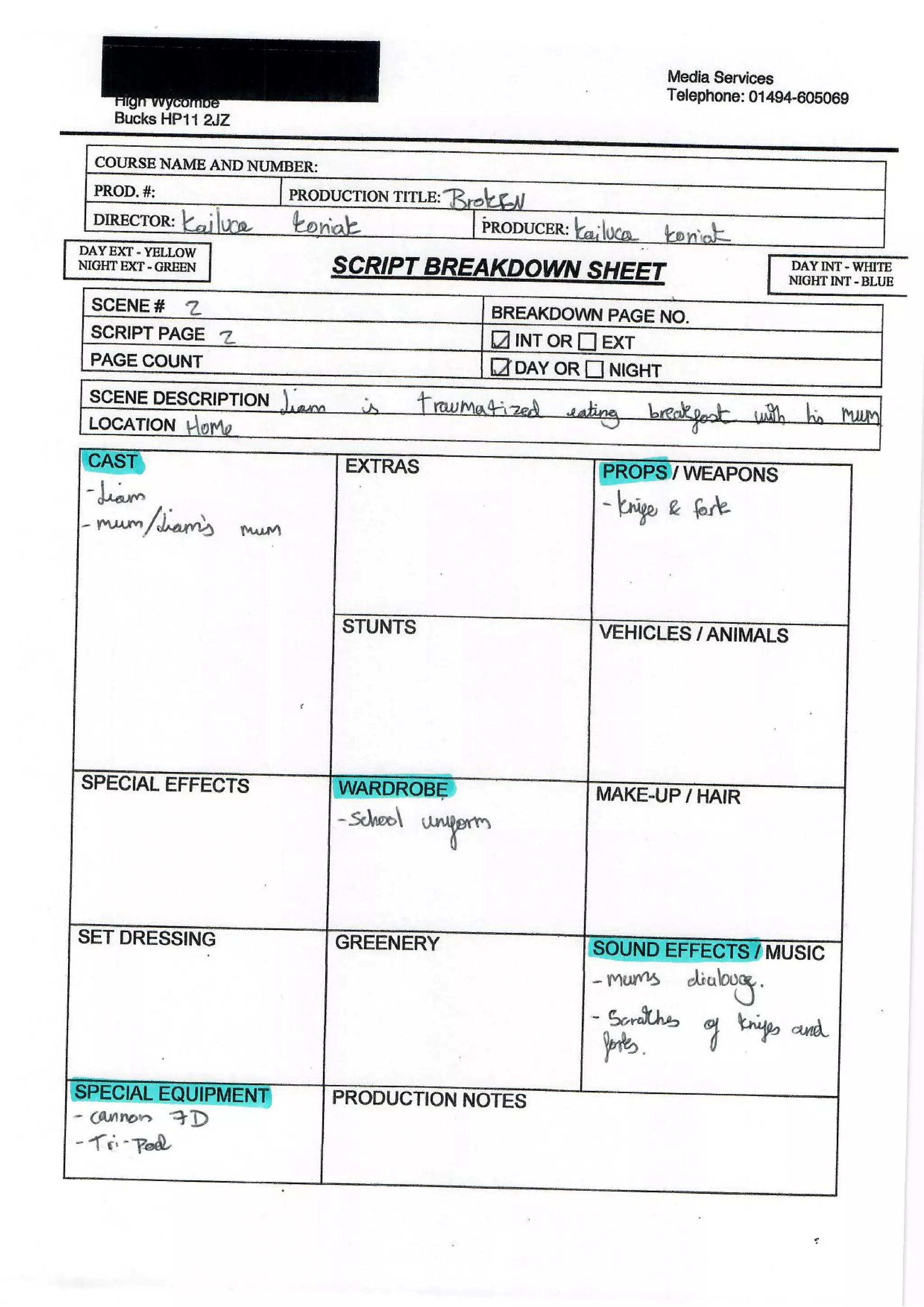 Script Breakdown | PDF