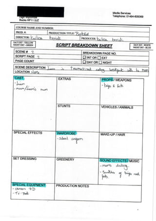 Script Breakdown | PDF