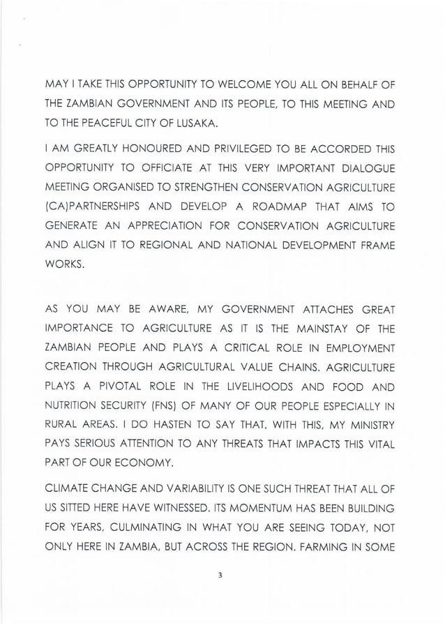 Regional Conservation Agriculture Dialogue Meeting, Lusaka, Zambia ...