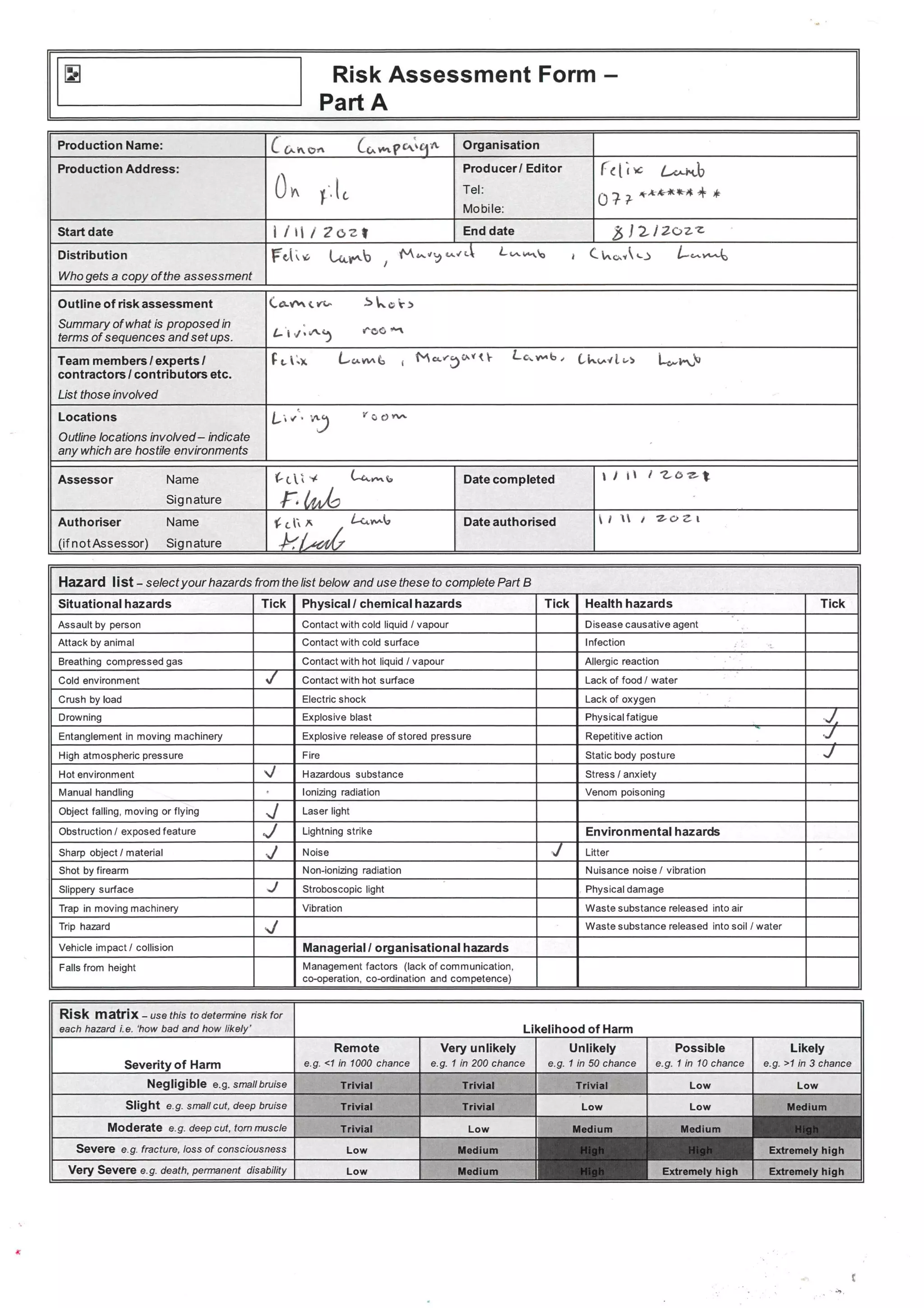 Risk Assessment | PDF