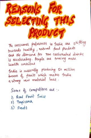 MARKETING MANAGEMENT PROJECT ON FRUIT JUICE | PDF