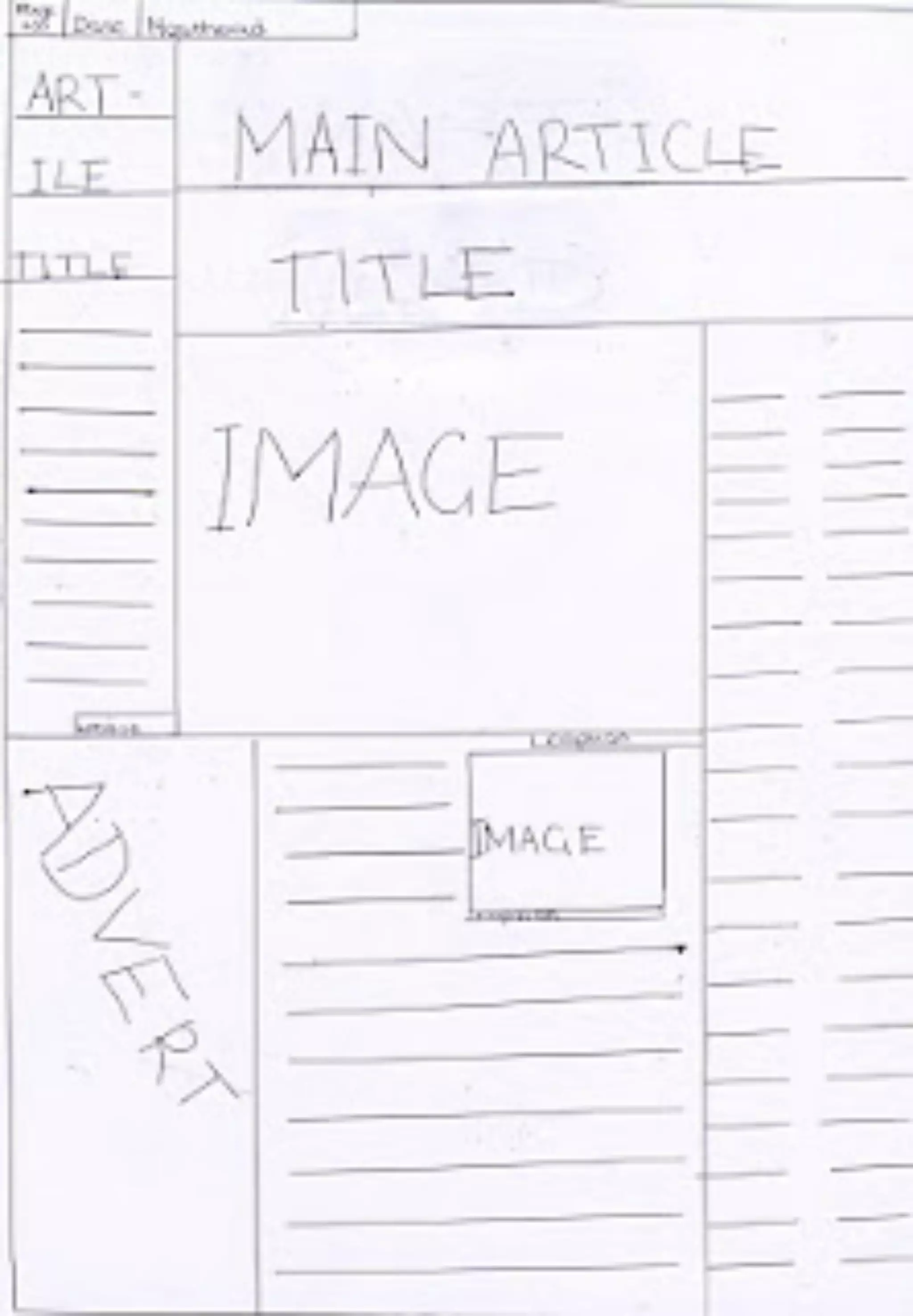 The inside page layout for my Final Newspaper design: | PDF