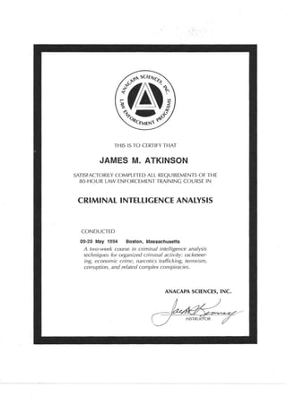 Criminal Intelligence Analysis Certification | PDF