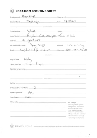 Location Release Form and Location Scouting Form | PDF