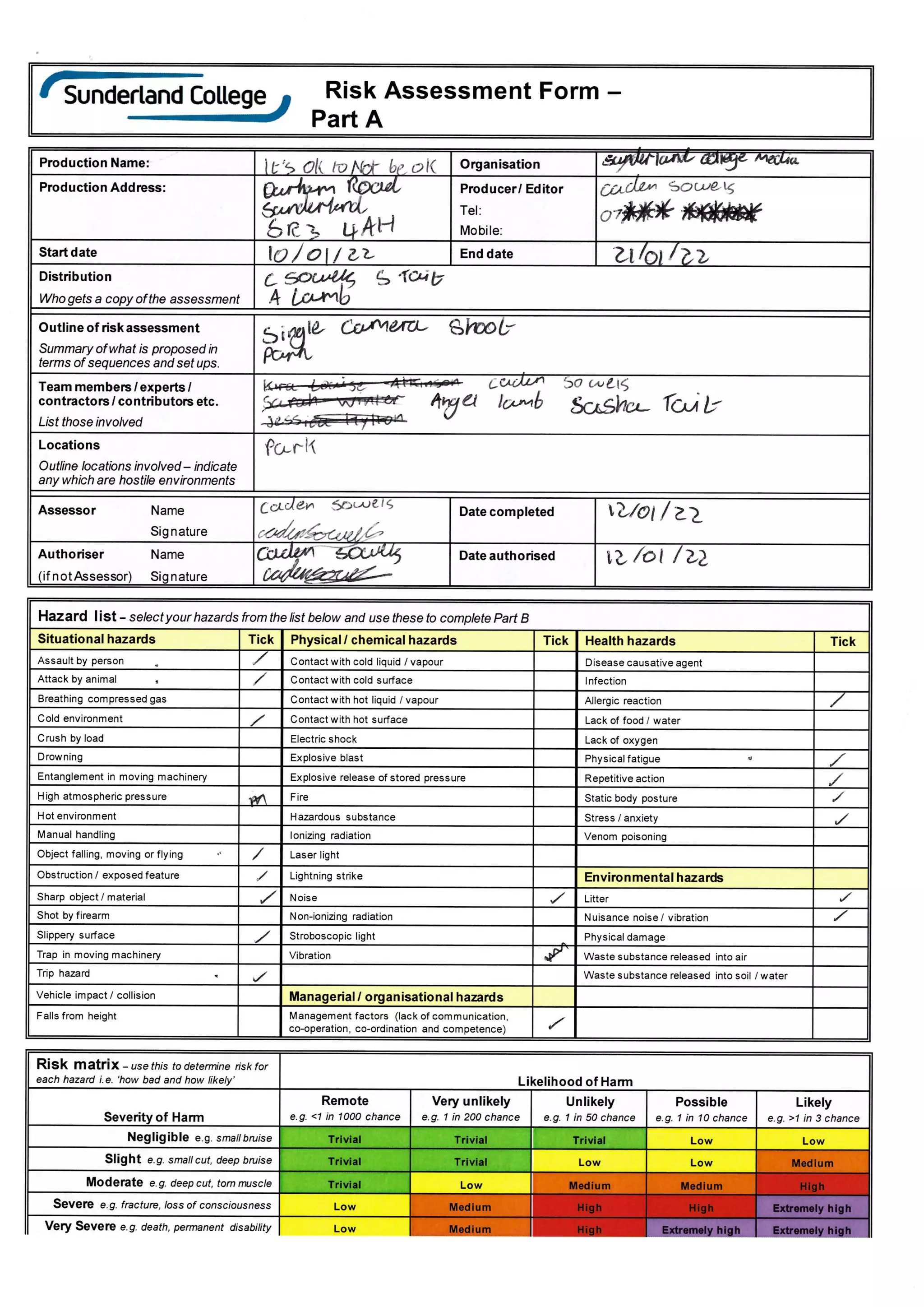 Risk assessment Park | PDF
