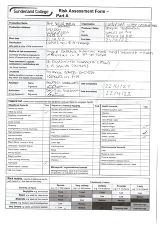Pre production forms | PDF