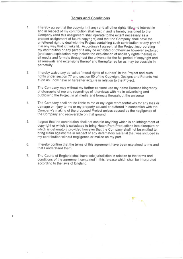 Contributors Release Form | PDF