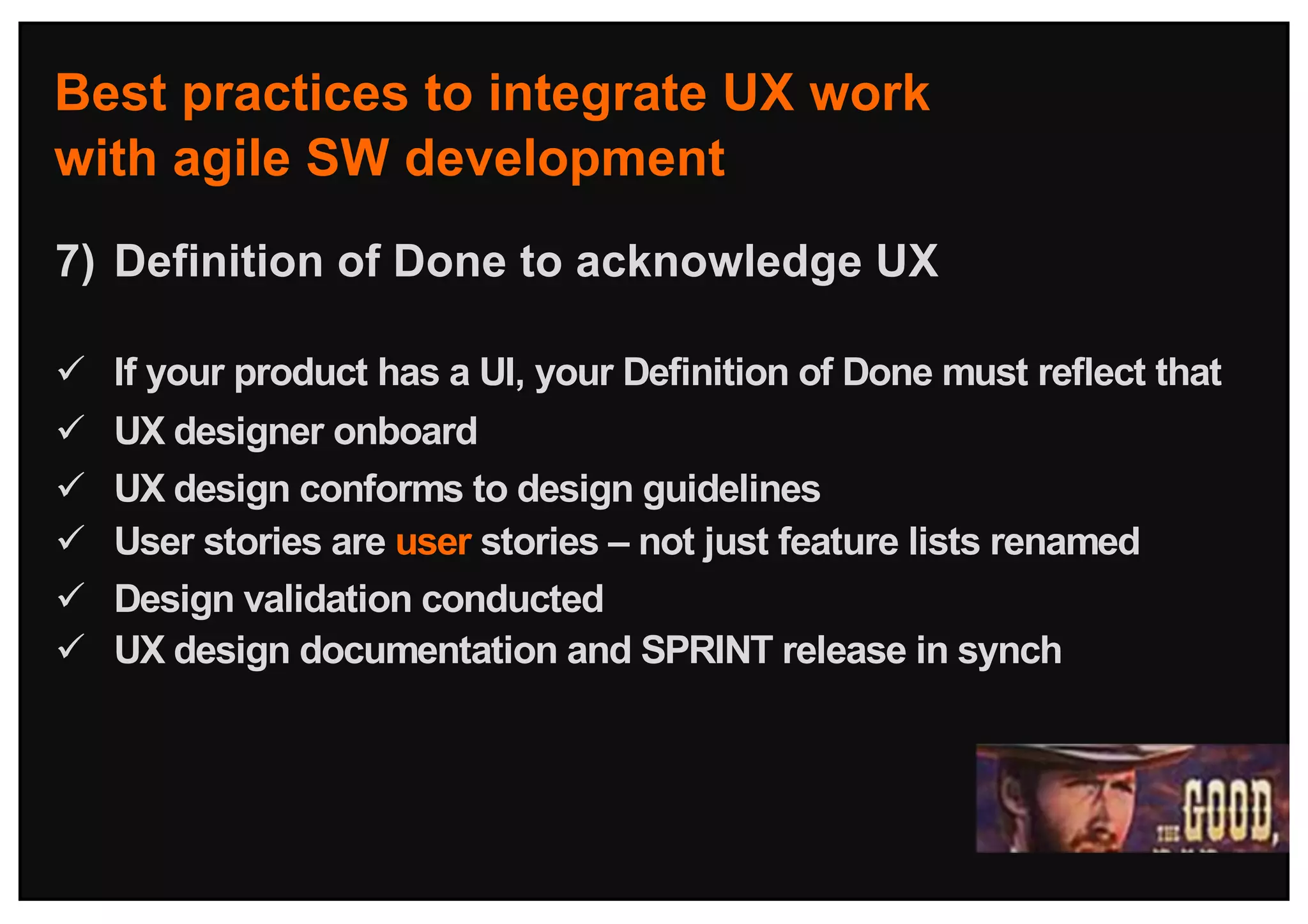 Bridging user experience design with agile product development | PPT