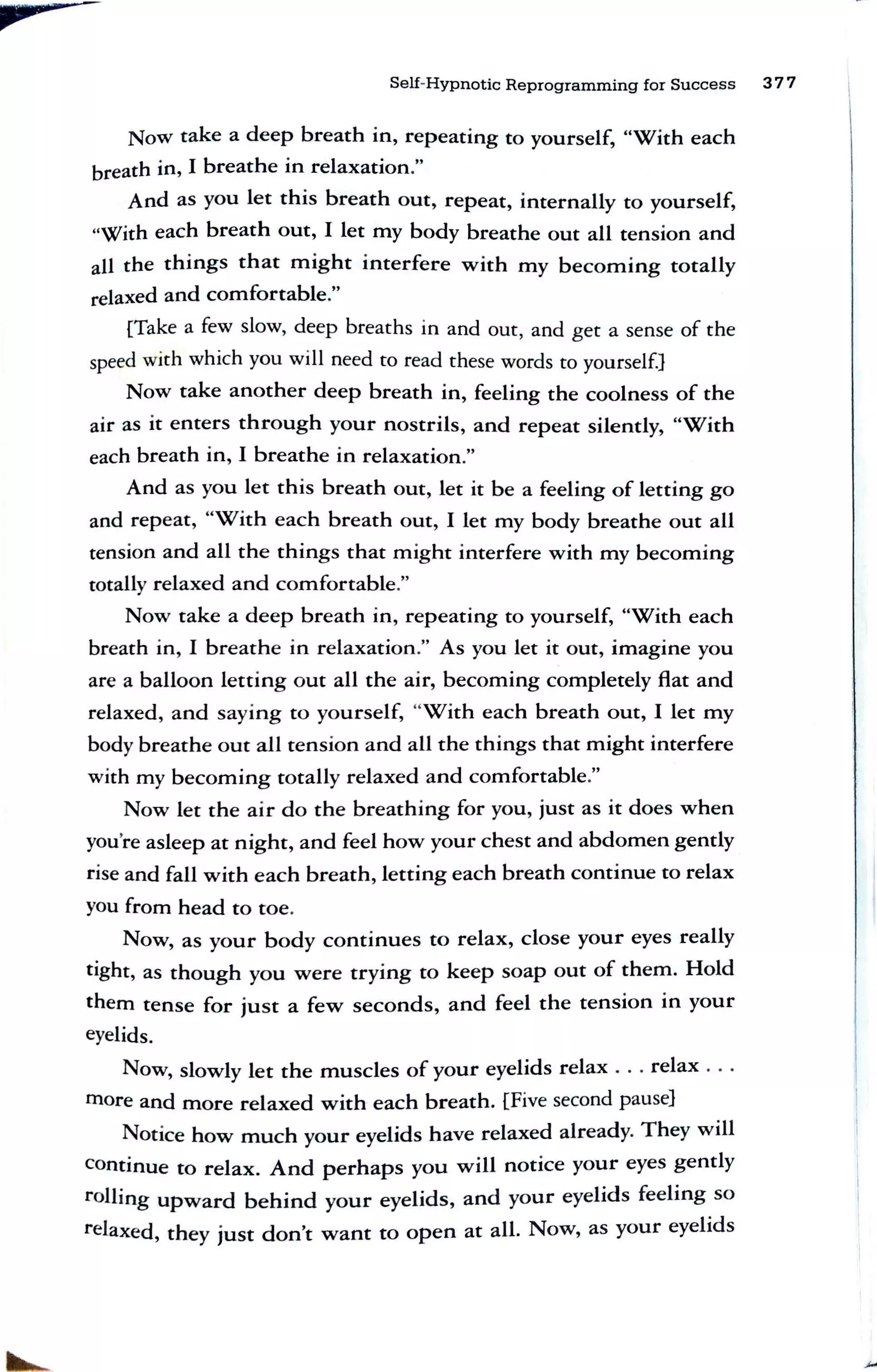 Self-hypnosis, Sample Script | PDF