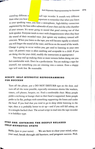 Self-hypnosis, Sample Script | PDF