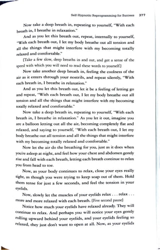 Self-hypnosis, Sample Script | PDF