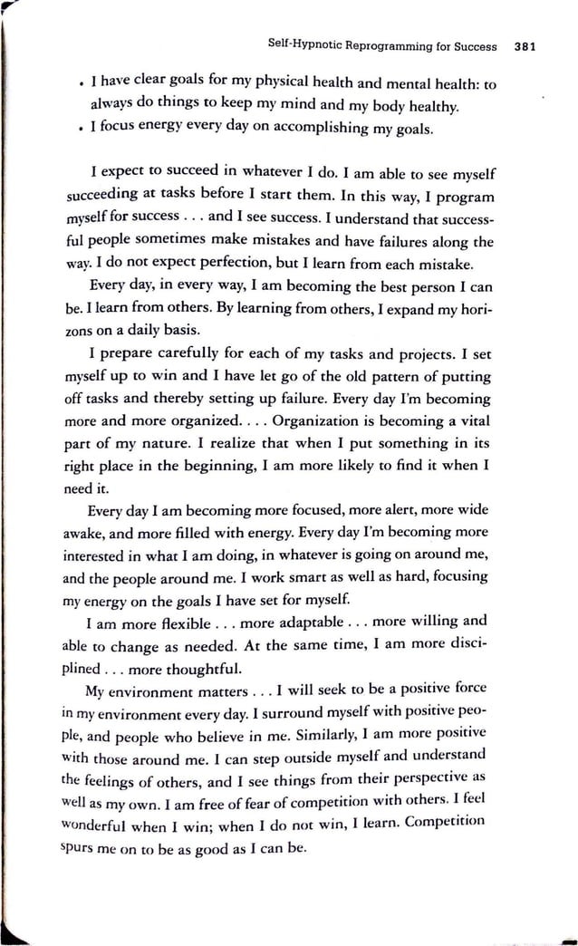 Self-hypnosis, Sample Script | PDF