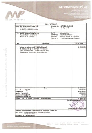 Scan copy of bill for sep 12 of dy365 | PDF