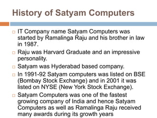 Satyam Computers Scam and Harshad Mehta Scam | PPT