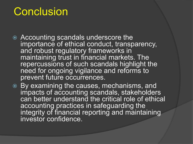 SCANDALS IN ACCOUNTING. .pptx | Business Accounting & Finance | Business