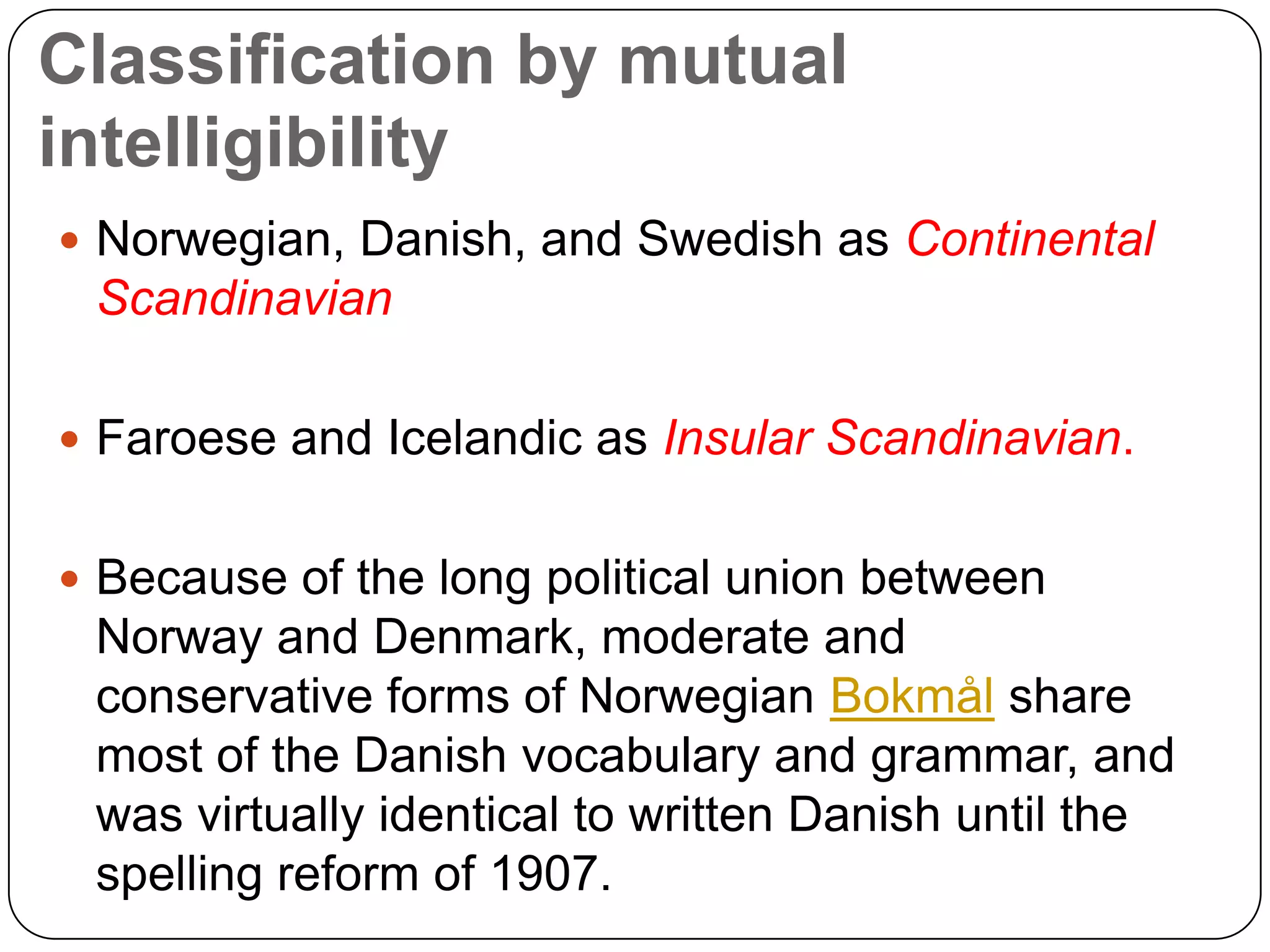 Scandinavian languages (The North Germanic languages) | PPTX