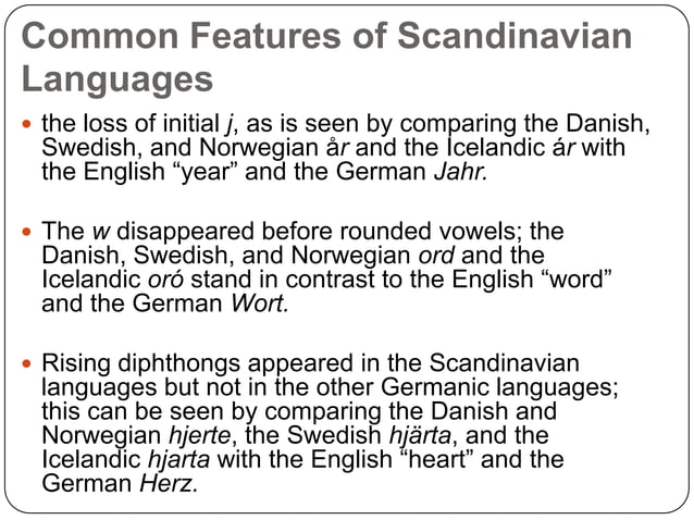 Scandinavian languages (The North Germanic languages) | PPT