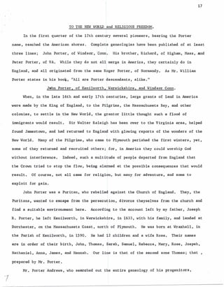 Descendants of John Porter | PDF