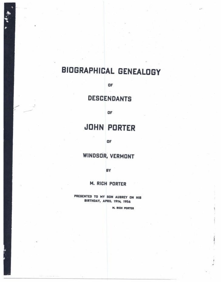 Descendants of John Porter