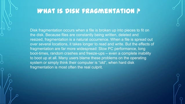 Scan,format,partition hdd,defragmentation | PPTX