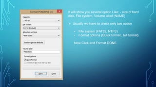 Scan,format,partition hdd,defragmentation | PPTX