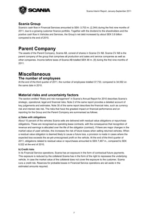 Scania Interim Report January-September 2011 | PDF