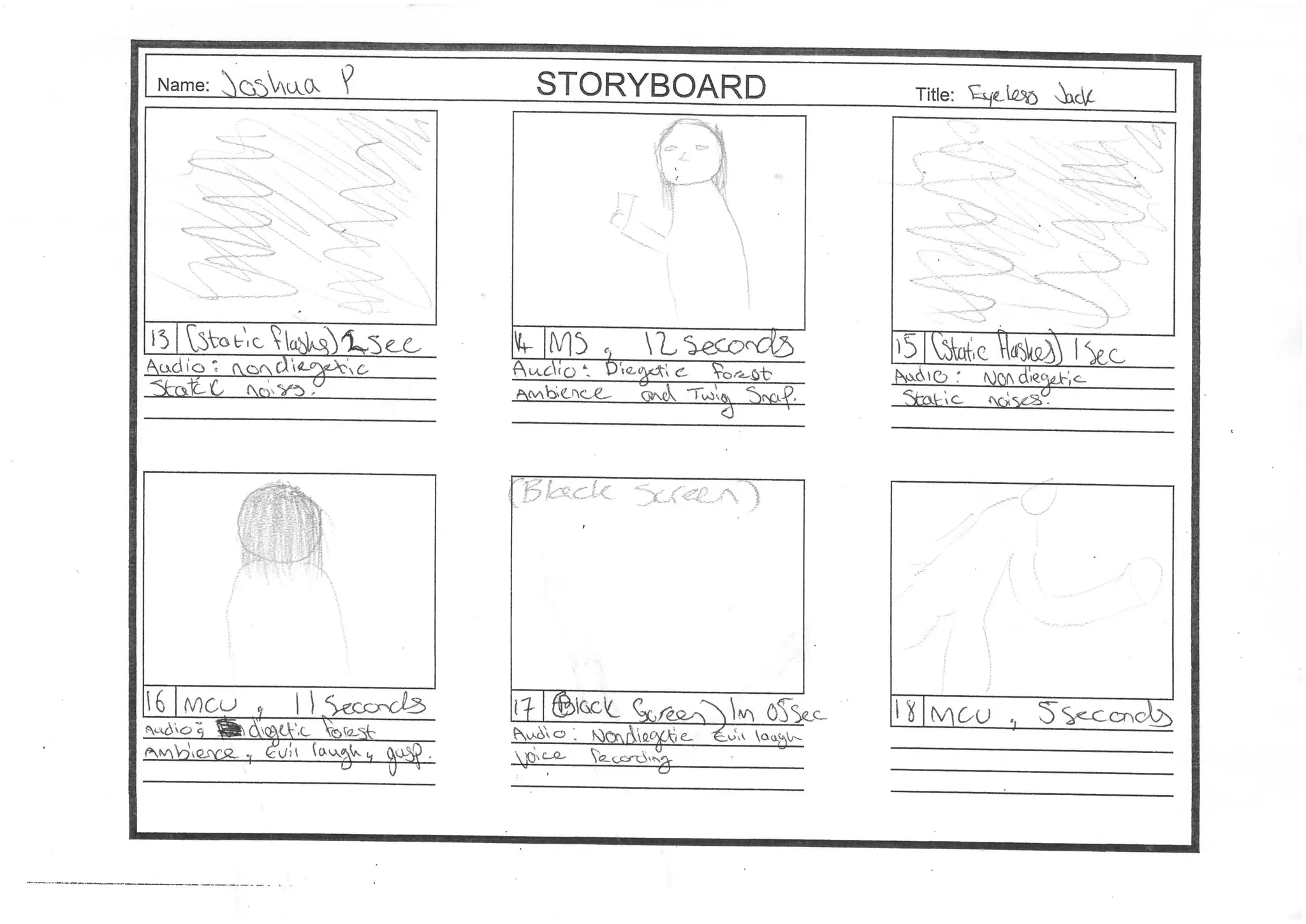 Story Board for Short Horror Movie | PDF