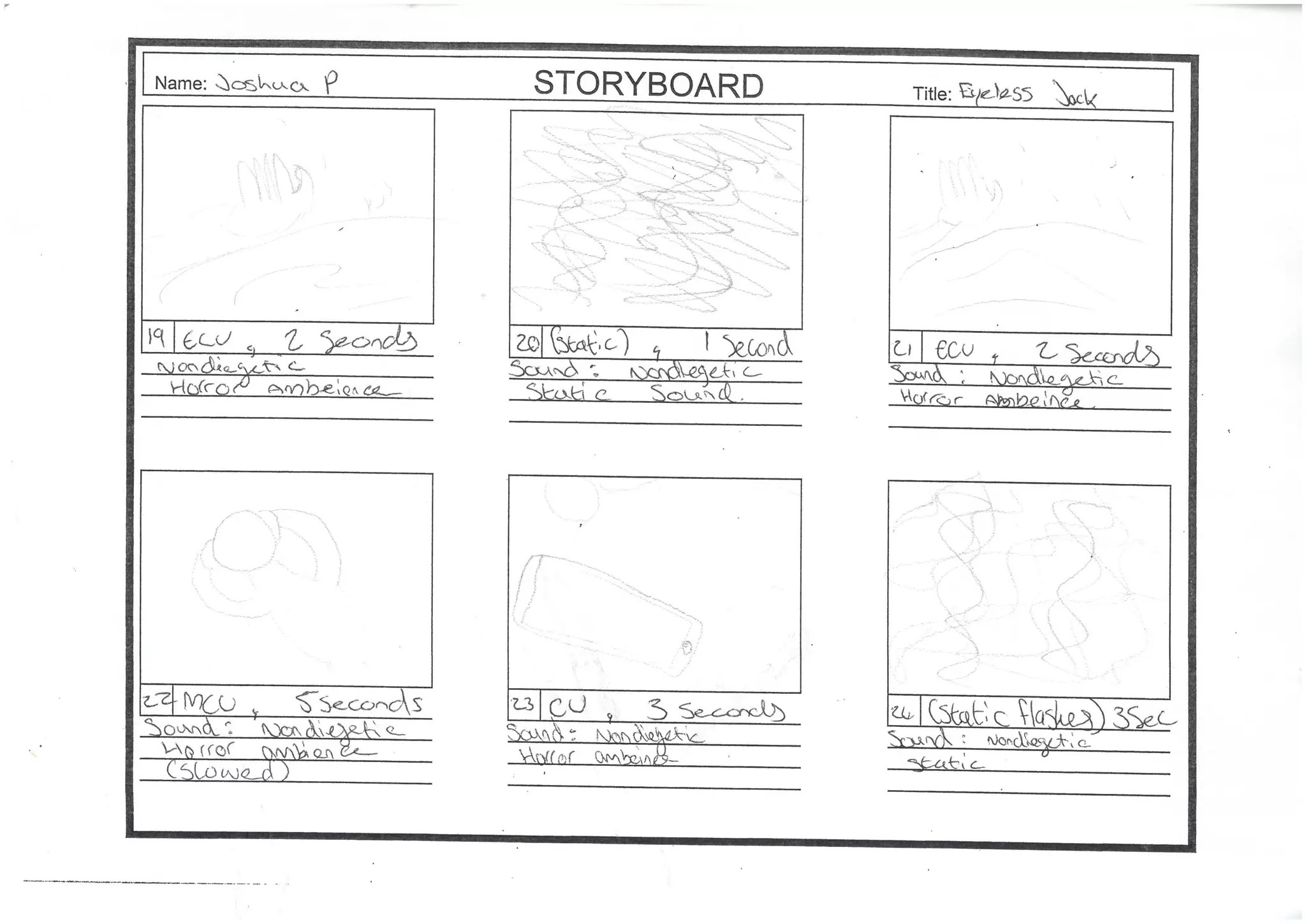 Story Board for Short Horror Movie | PDF