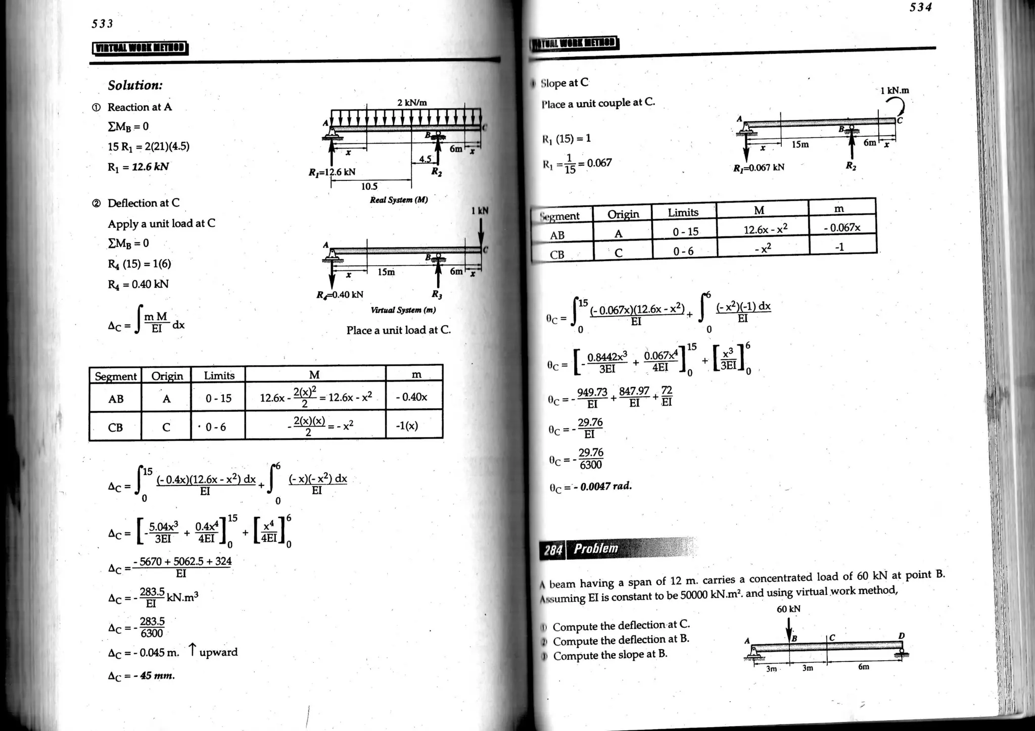 Structural Analysis - Virtual Work Method | PDF