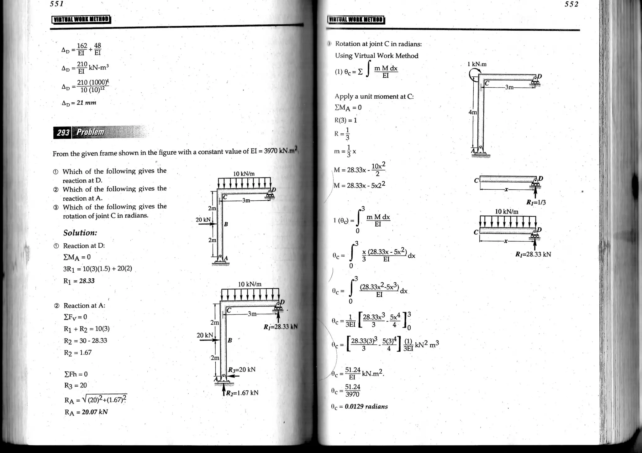 Structural Analysis - Virtual Work Method | PDF