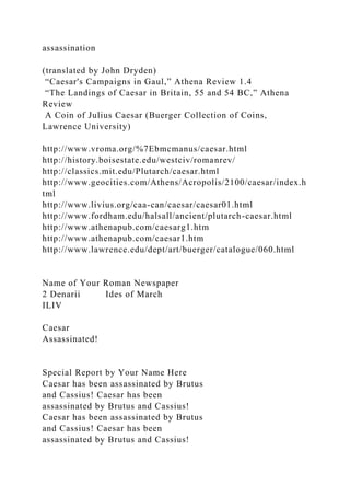 Scanned by CamScannerJulius Caesar RAFT Assignment .docx | Death ...
