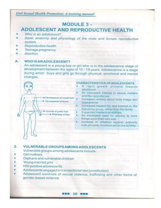 Girls Sexual Health Promotion training manual | PDF | Free Download