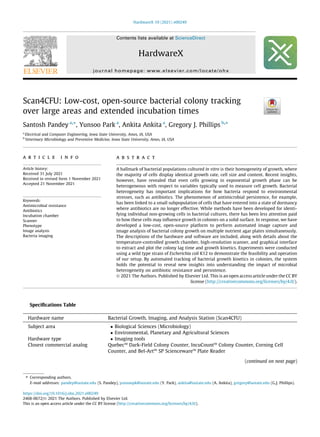 Low-cost, open-source bacterial colony tracking over large areas and extended incubation times | PDF