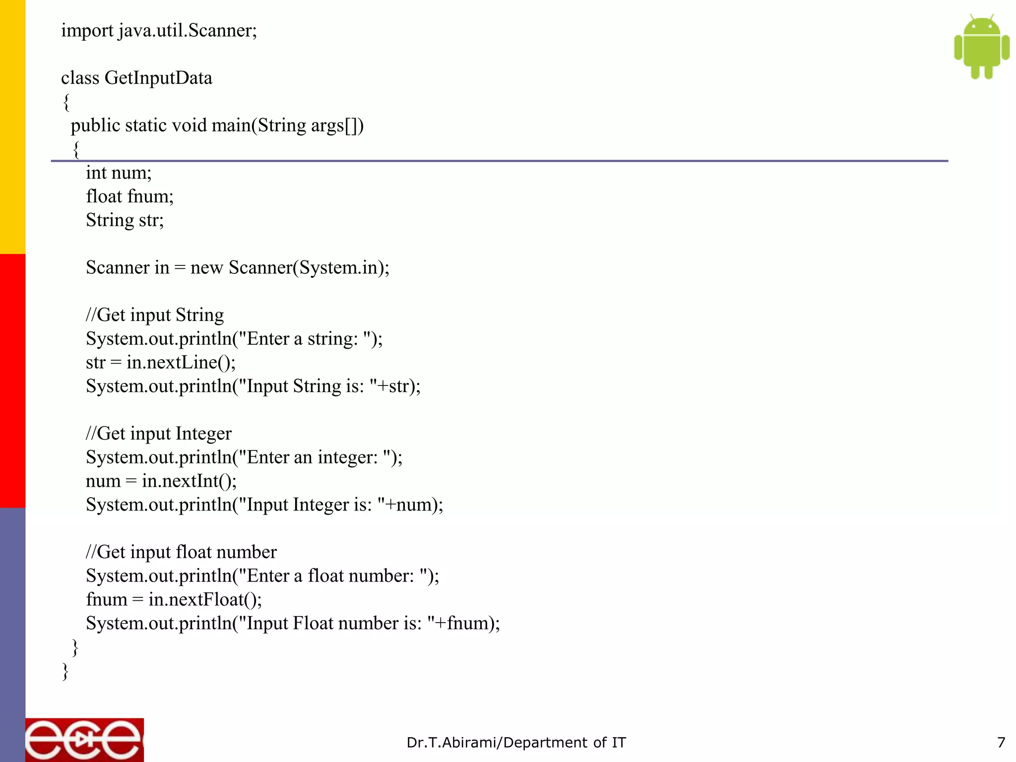 Scanner Class Java Ppt