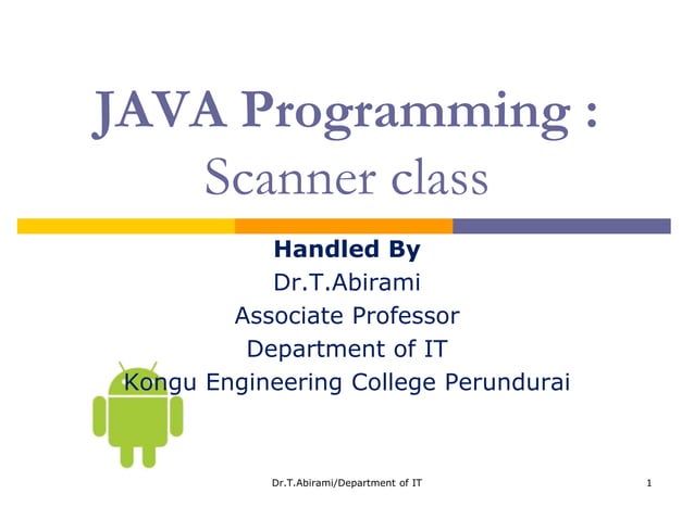 Scanner Class Java Ppt Programming Languages Computing 5403