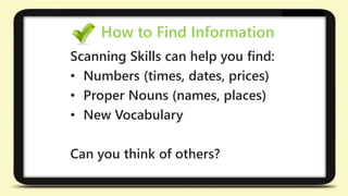 Scanning - スキャニング | PPT