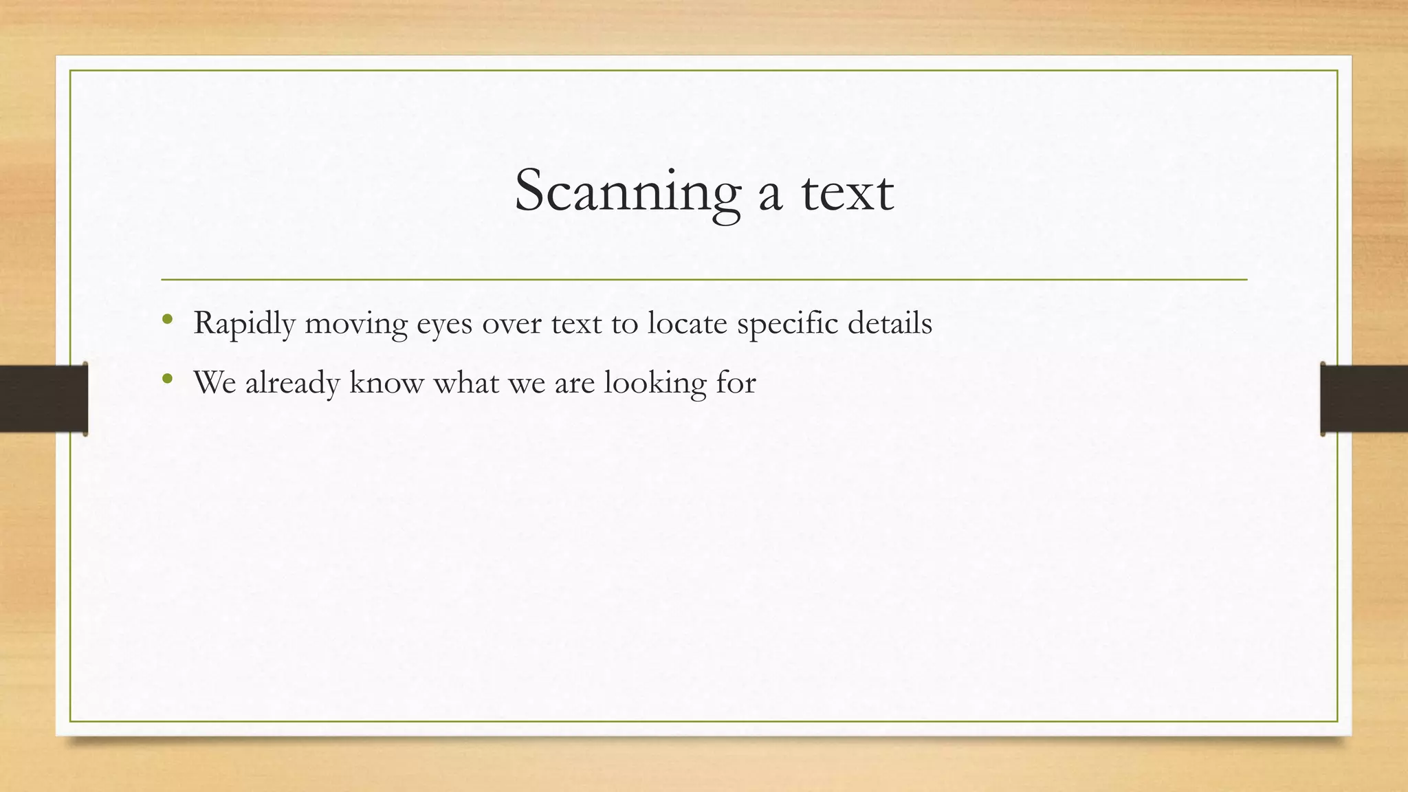 Reading Techniques, Scanning | PPTX